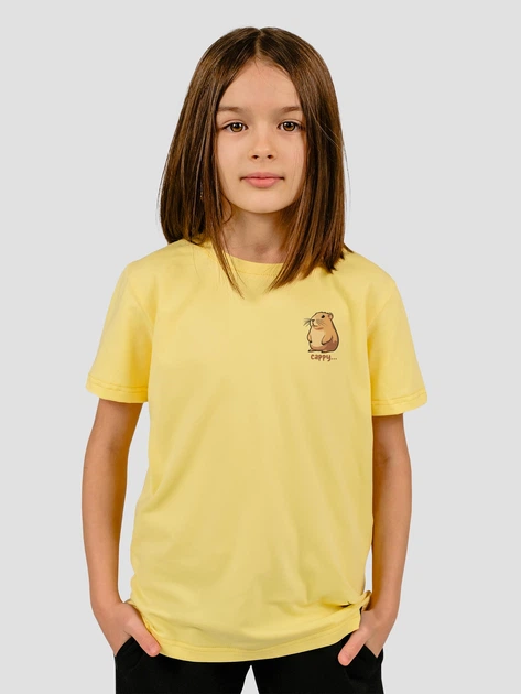 Футболка дитяча Dubhumans Mini Cappy (Капібара) Світло жовта S (122-128 ...
