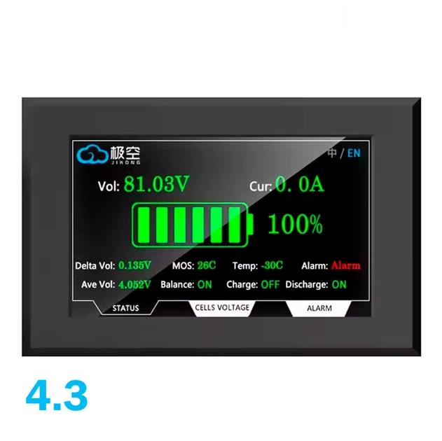 Дисплей LCD 4.3" сенсорний для Smart BMS Jikong Чорний – фото, відгуки ...