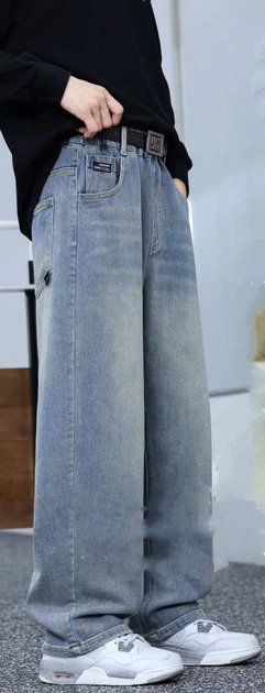 Джинсы багги подростковые голубые Anna Beier 134 – Брендовая одежда ...