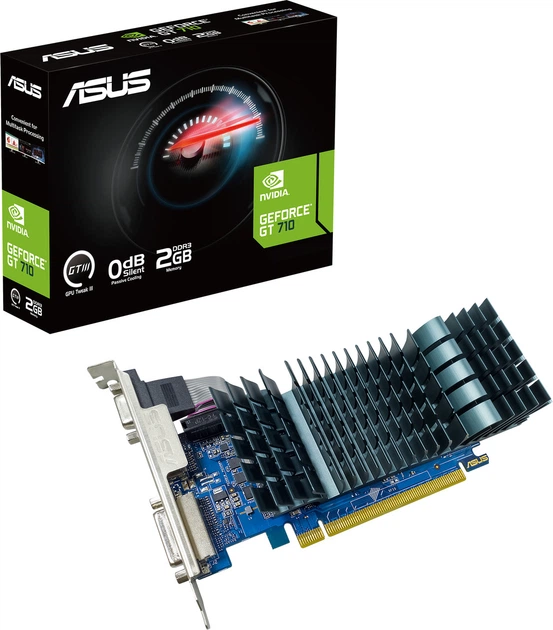 Відеокарта GF GT 710 2 GB GDDR5 Evo Asus (GT710-SL-2GD5-BRK-EVO) Blue ...