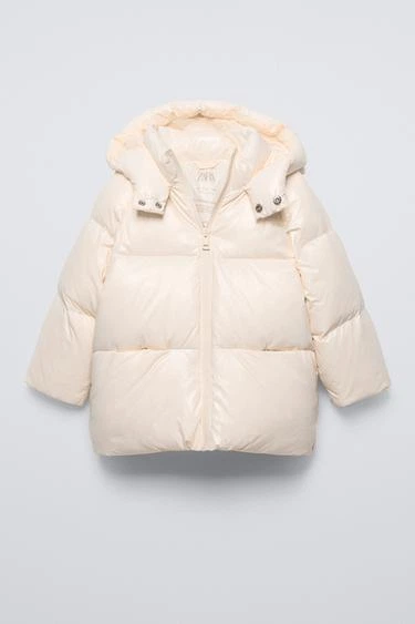 Дитяча зимова куртка пуховик для дівчинки Zara 5644/834 110 см Молочний ...