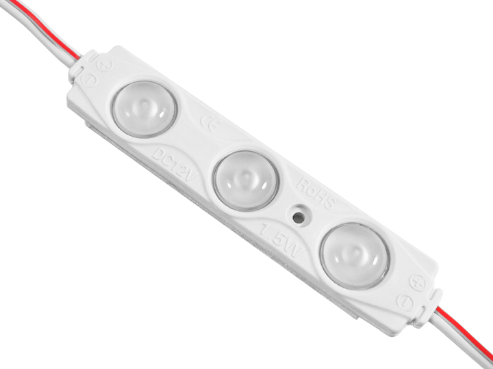 Светодиодный модуль с линзой SMD2835 3 LED 12В 1.5Вт IP65 холодный ...