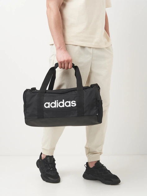 Спортивна сумка Adidas Linear Duffel S JE8343 Black/Black/White (4067901852585) – Оригінальні ...