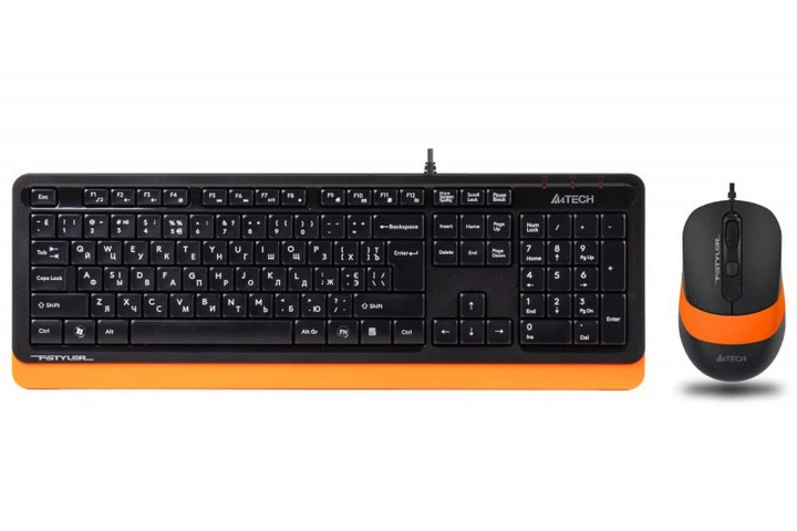 Комплект клавиатура+мышка A4Tech F1010 (Orange) Fstyler, проводной, USB ...