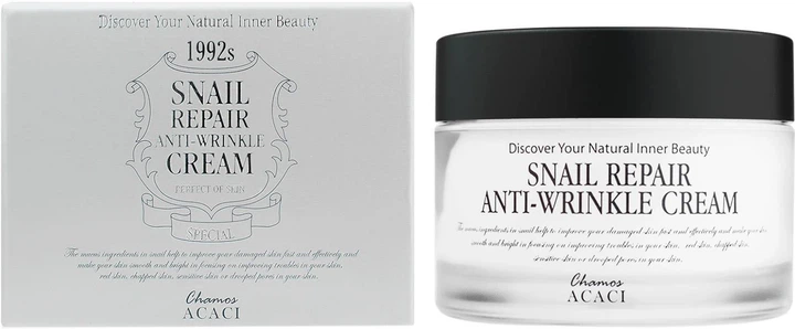 Крем Chamos Acaci Восстанавливающий против морщин с муцином улитки 50 г (8809071360622) – в ...
