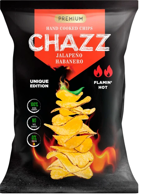 Чипсы картофельные Chazz с перцем халапеньо 90 г (0.09 кг ...