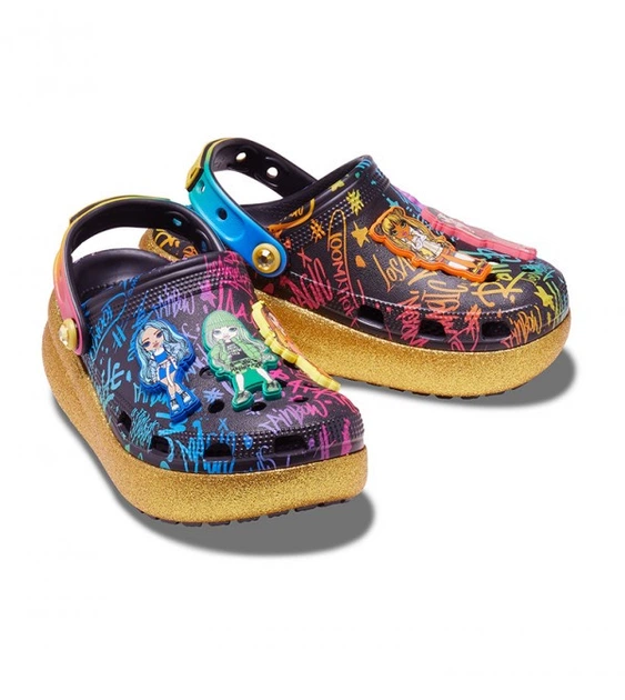 Сабо CROCS CLASSIC RAINBOW HIGH CUTIE CLOG KIDS 208116 36 черные в ...