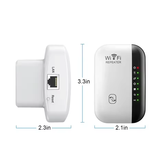 Бездротовий репітер підсилювач сигналу Wi-Fi 300 Мбіт/с 2.4G White (7 ...