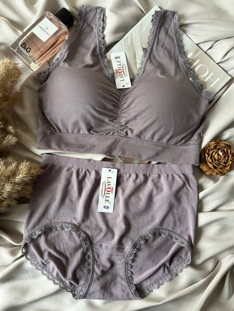 Комплект топ C/D + трусики сліпи 1326 Lavolle сірий one size від продавця: Ava&Derin – в ...