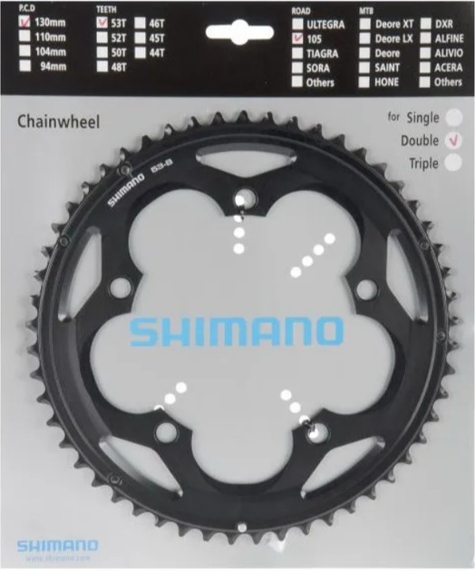 Звезда шатунов FC-5700 Shimano 105 53зуб В 5-лапка – фото, отзывы ...