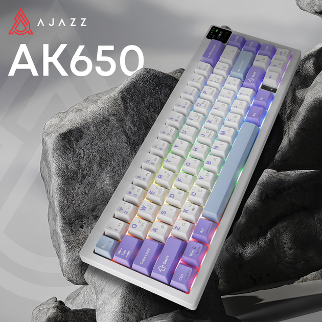 Клавіатура бездротова Ajazz AK650 Flying Fish Switch Purple RGB (AK650-FF-PWB) – фото, відгуки ...