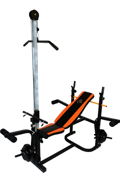 Лава для жиму універсальна WCG 0020 з верхньою тягою та партою Скотта + комплект штанга і ...