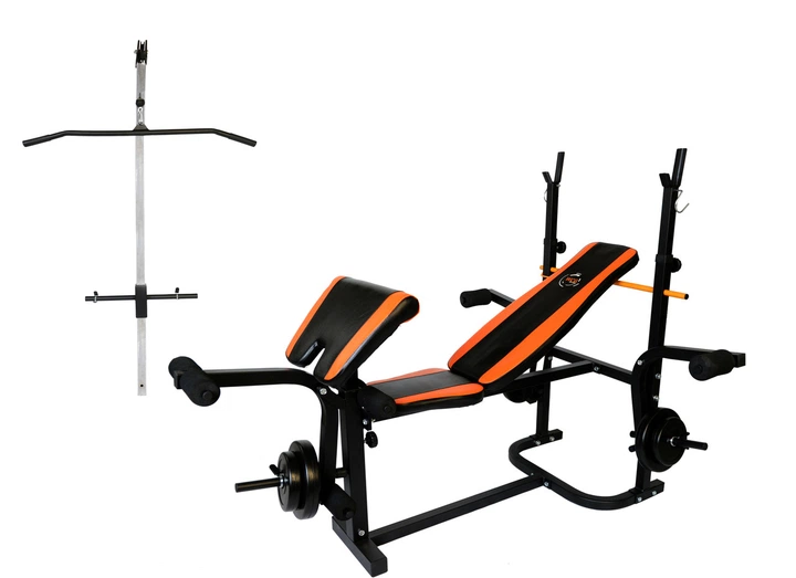 Лава для жиму універсальна WCG 0020 з верхньою тягою та партою Скотта + комплект штанга і ...