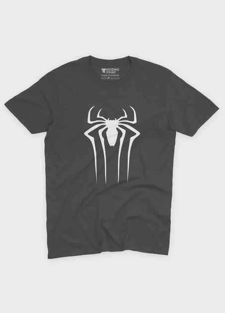 Жіноча футболка MODNO з принтом супергероя - Людина-павук M Темно-сірий (TS001-1-SLG-006-014-107 ...