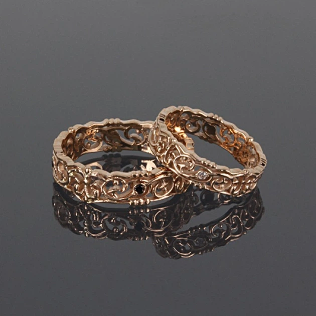 Обручальное кольцо из красного золота 585 пробы 20 OK-0001 от продавца ...