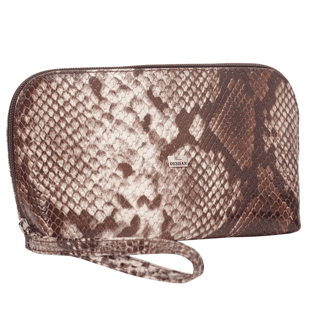 Кожаная женская косметичка Desisan 1-739 под рептилию Коричневый от ...