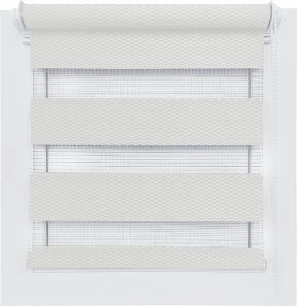 Ролета Bigimot День-ночь с фиксацией 128*170 см Молочный 3D объем ...