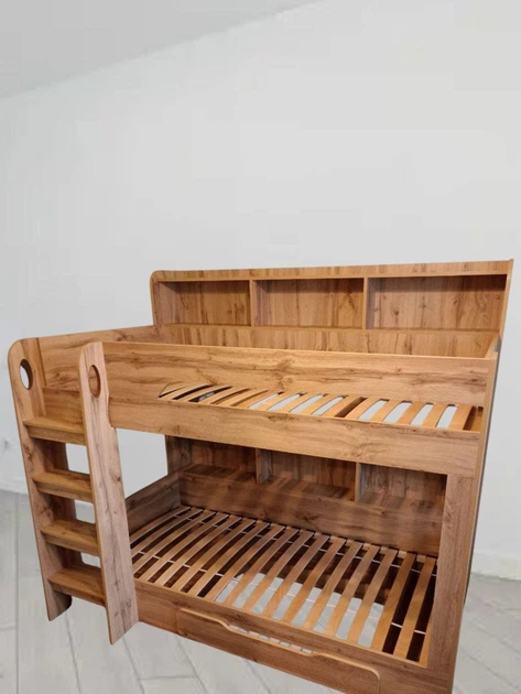 Дитяче ліжко горище двоярусне двоповерхове для двох дітей в спальню Майнкрафт з ящиком двомісне