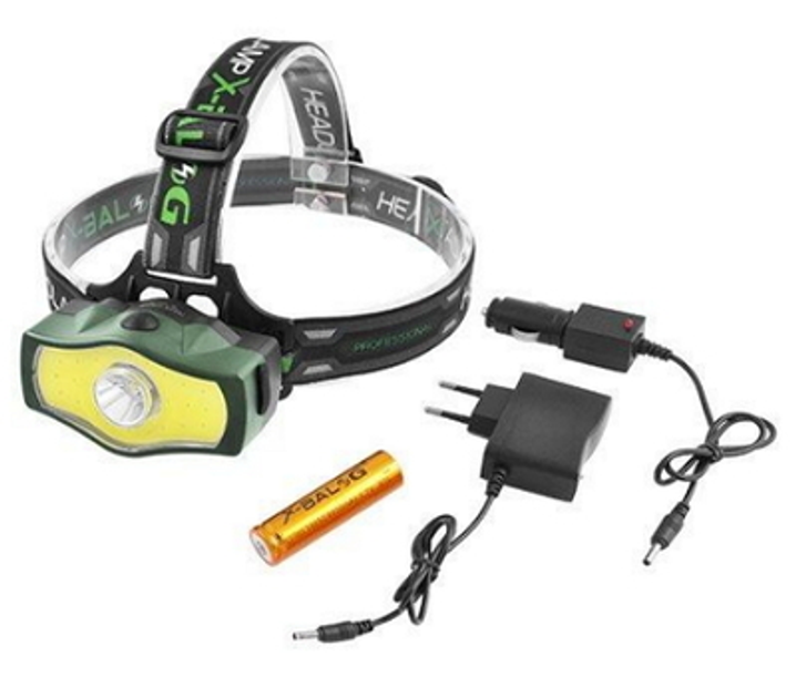 Фонарь на лоб Police BL-929-T6+COB,1x18650,ЗУ 12V/220V,комплект ...