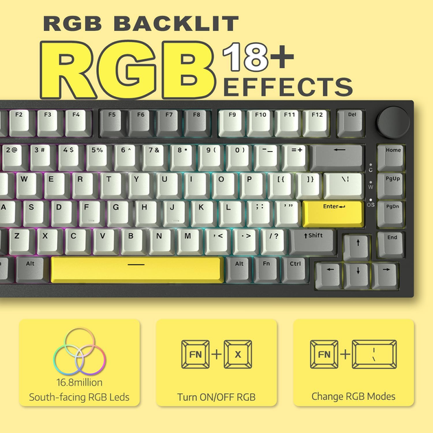 Клавіатура дротова Ajazz AK820 Bright Moon Switch Grey (2000173) – фото ...