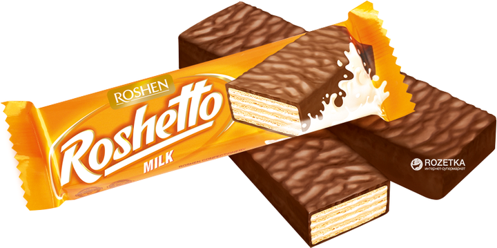 Упаковка вафельних батончиків Roshen Roshetto Milk Chocolate 25 шт х 34 ...