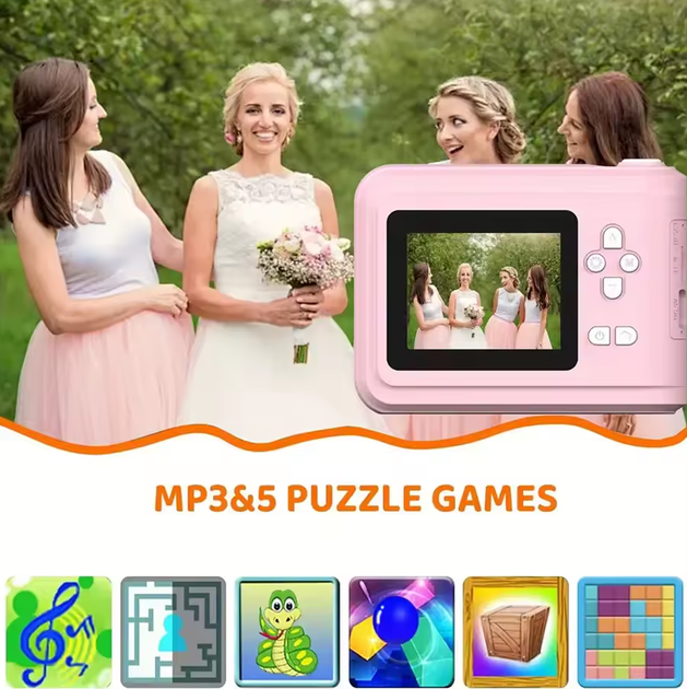 Дитячий фотоапарат полароїд миттєвого друку термопринтер Vavupo Рожевий ...