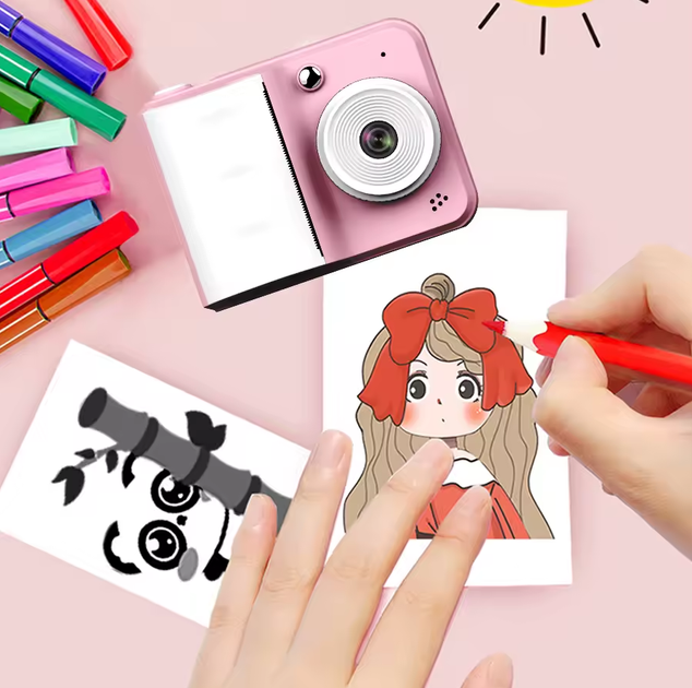 Дитячий фотоапарат полароїд миттєвого друку термопринтер Vavupo Рожевий ...