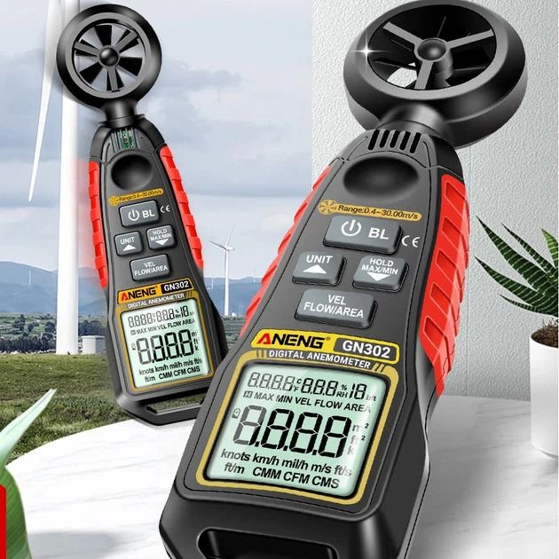 Цифровий анемометр ANENG GN302 вимірювач швидкості повітряного потоку – фото, відгуки ...