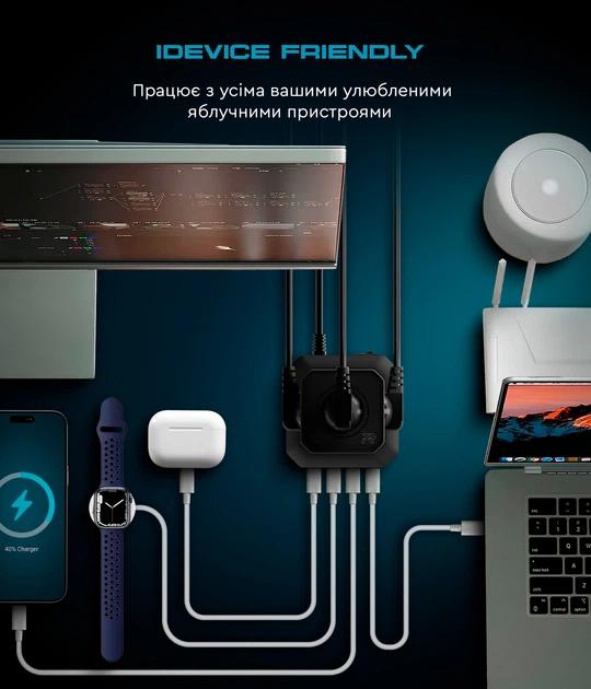 Мережевий зарядний пристрій ArmorStandart Resolute Power ARP-544 100W ...