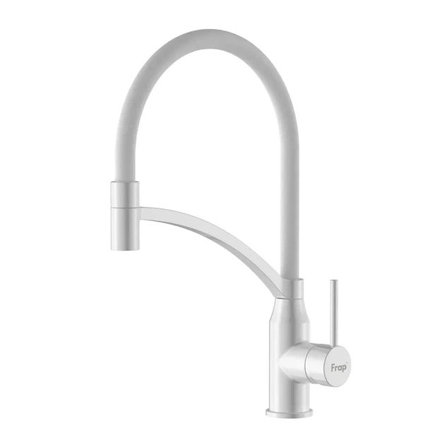 Смеситель для кухни с гибким изливом Frap F4552-8 Белый – фото, отзывы ...