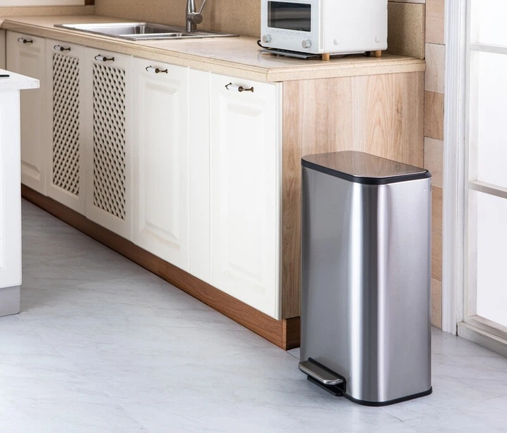 Відро для сміття з плавним закриттям прямокутне Mixxus Cubic-TC0112 SS Color 12л колір ...