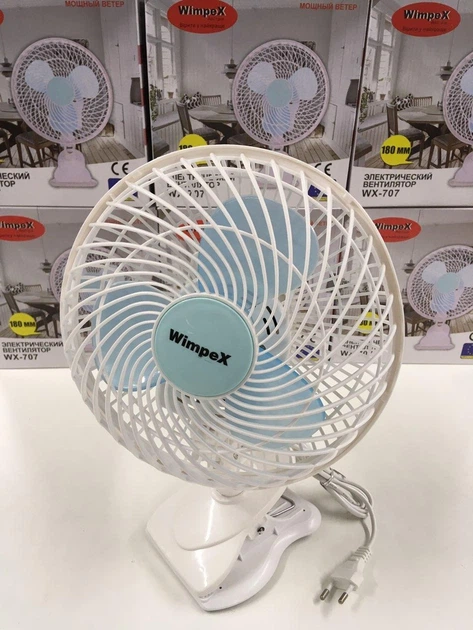 Настільний вентилятор з прищепкою WimpeX WX-707 180 мм 2 швидкості 50 Вт від продавця: Animal ...