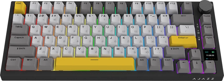 Клавиатура Ajazz AK820 PRO 75% Exploded Flying Fish Switch Black RGB ...