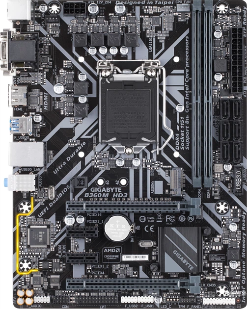 Материнская плата Gigabyte B360M HD3 (s1151, Intel B360, PCI-Ex16 ...