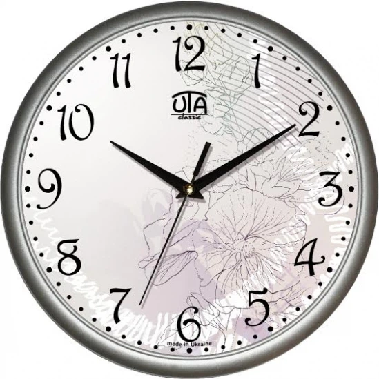 Настінний годинник Uta Classic Начерки 30x30 см Silver (118484 ...