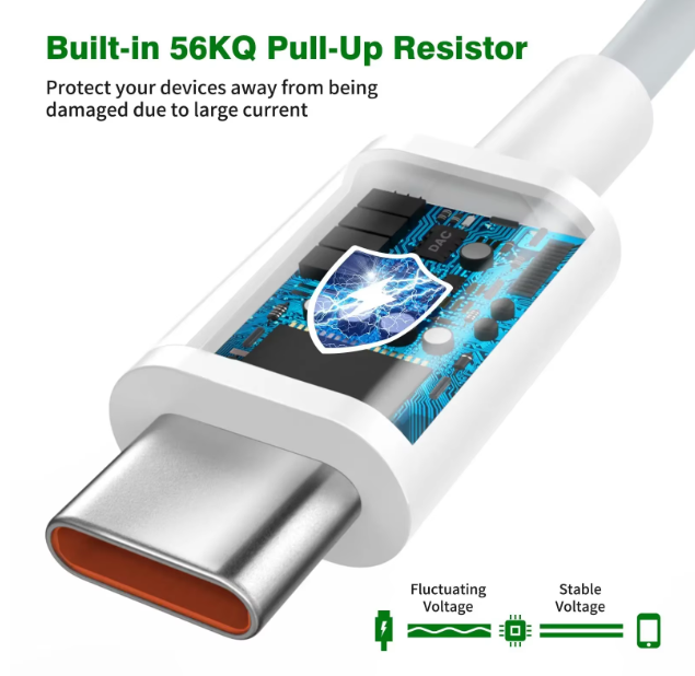 Кабель Xiaomi USB Type-C 6A турбо ( 33W 67W 90W 120W ) White 150см. для ...