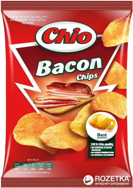 Чипсы Chio Chips со вкусом бекона 150 г (0.15 кг) (5900073000738 ...