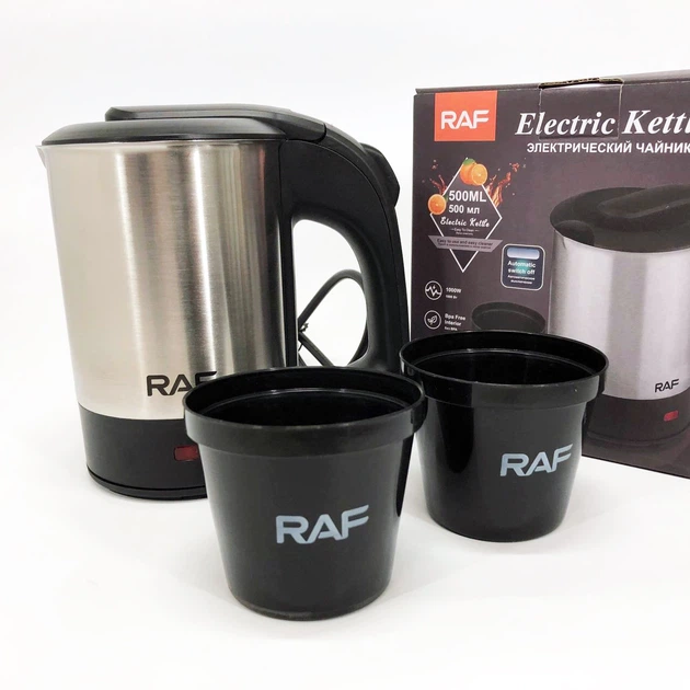 Электрочайник от 220В компактный RAF R-7887 с двумя чашками в комплекте 1000 Вт – фото, отзывы ...