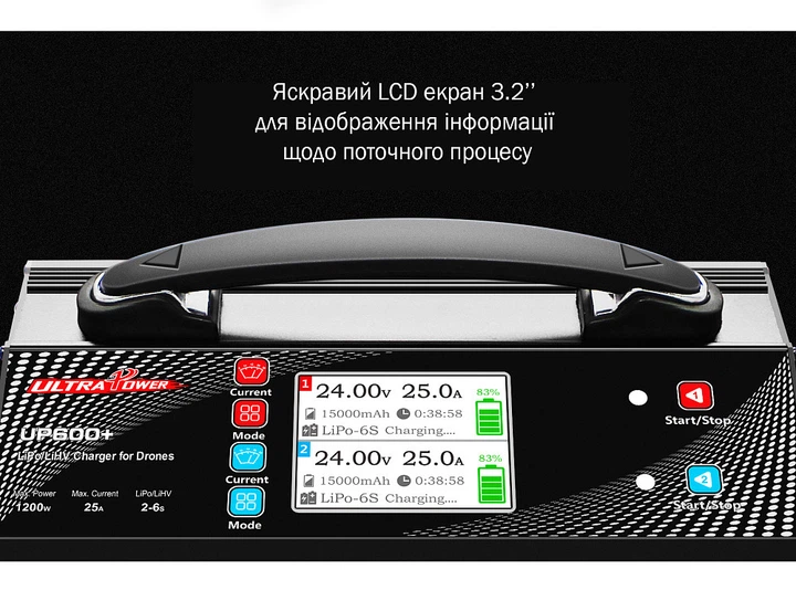 Зарядний пристрій Ultra Power UP600+ 1200Вт 2x25А з блоком живлення, 2 ...