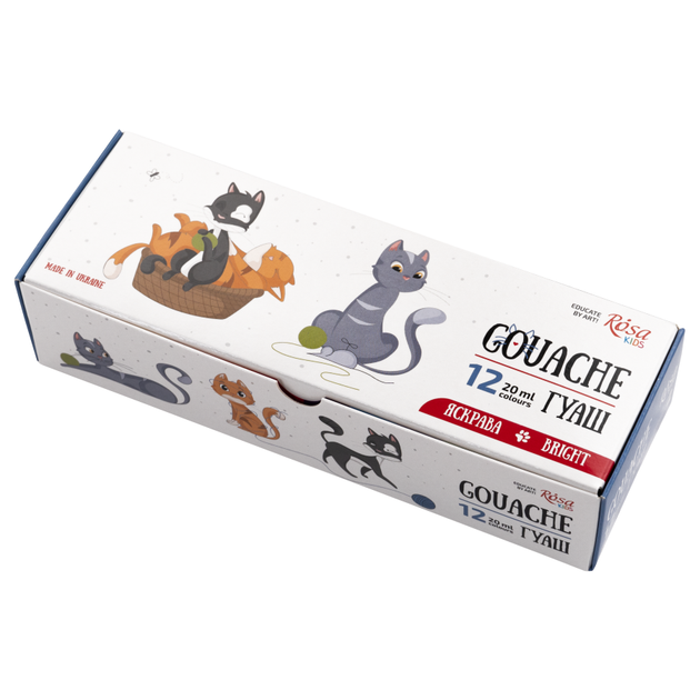 Гуаш Rosa Kids у наборі 12 кольорів по 20 мл. (301211) – фото, відгуки ...