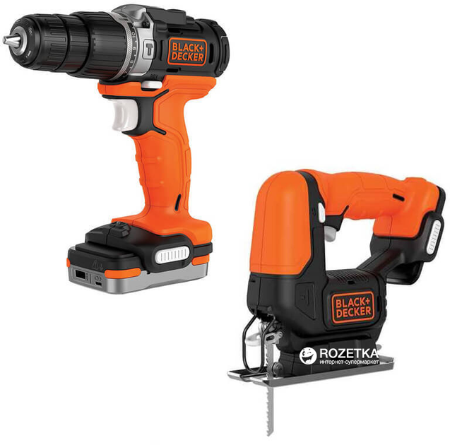 Аккумуляторная ударная дрель-шуруповерт Black+Decker BDCHD12S1 ...