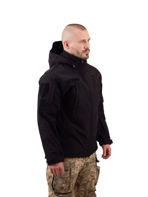 Куртка Vik-Tailor с флисовой кофтой Softshell, Black, 60 - Тактическое снаряжение | Hunter
