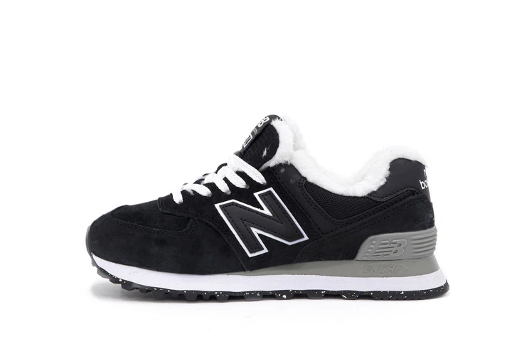 Чоловічі кросівки зимові NB 574 Classic Black Grey Fur 42 (26,5 см ...