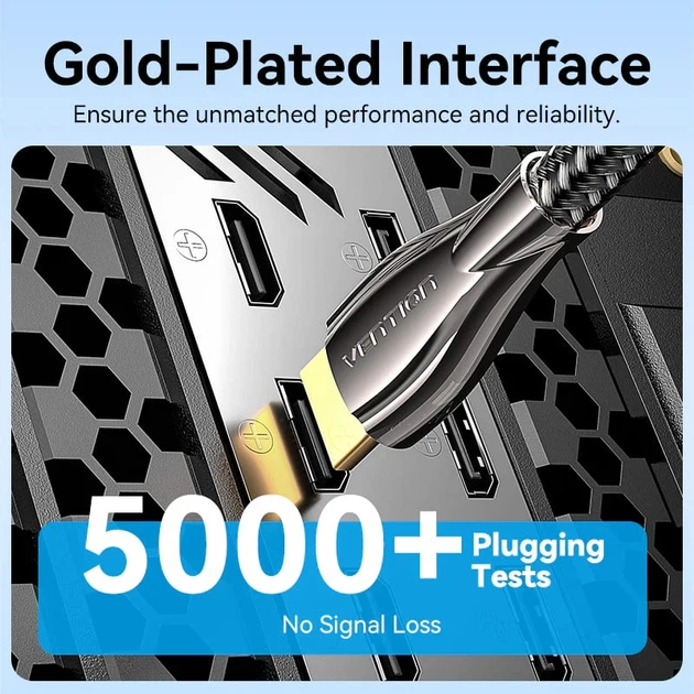 Кабель Vention HDMI M - M, 0.5 м, V2.0, 4K 60Гц, обплетення, Zinc Alloy ...
