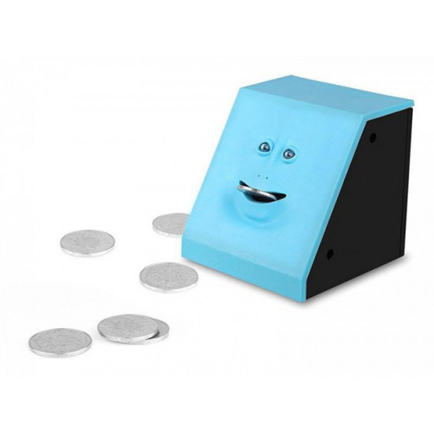 Копилка Face Bank жующая монеты с лицом Blue – фото, отзывы ...