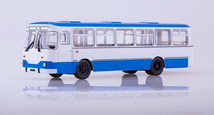 Масштабная модель Автобуса СОВА ЛИАЗ-677М бело-голубой масштаб 1:43 ...