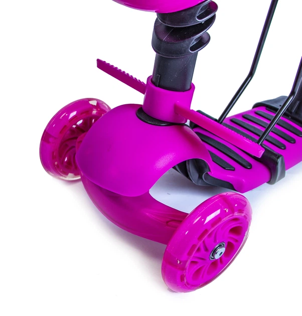Самокат Scooter "Бджілка" 5in1. Леді Баг. Pink (багатофункційний, зі ...