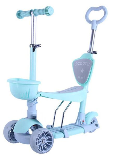 Детский самокат беговел 5 в 1 Scooter Smart С родительской ручкой ...