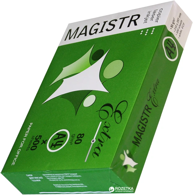 Набор бумаги офисой Magistr Extra Stora Enso A4 80 г/м2 класс C+ 5 пачек по 500 листов ...