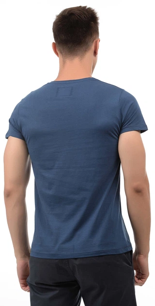 Футболка хлопковая длинная мужская Wolee 2008 L (50) Синяя ...